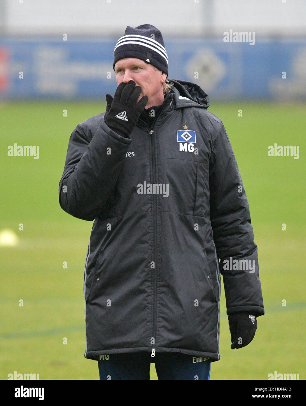 Hamburg's coach Markus Gisdol, photographed at the training grounds of ...