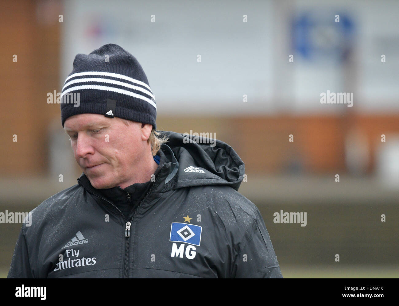 Hamburg's coach Markus Gisdol, photographed at the training grounds of ...