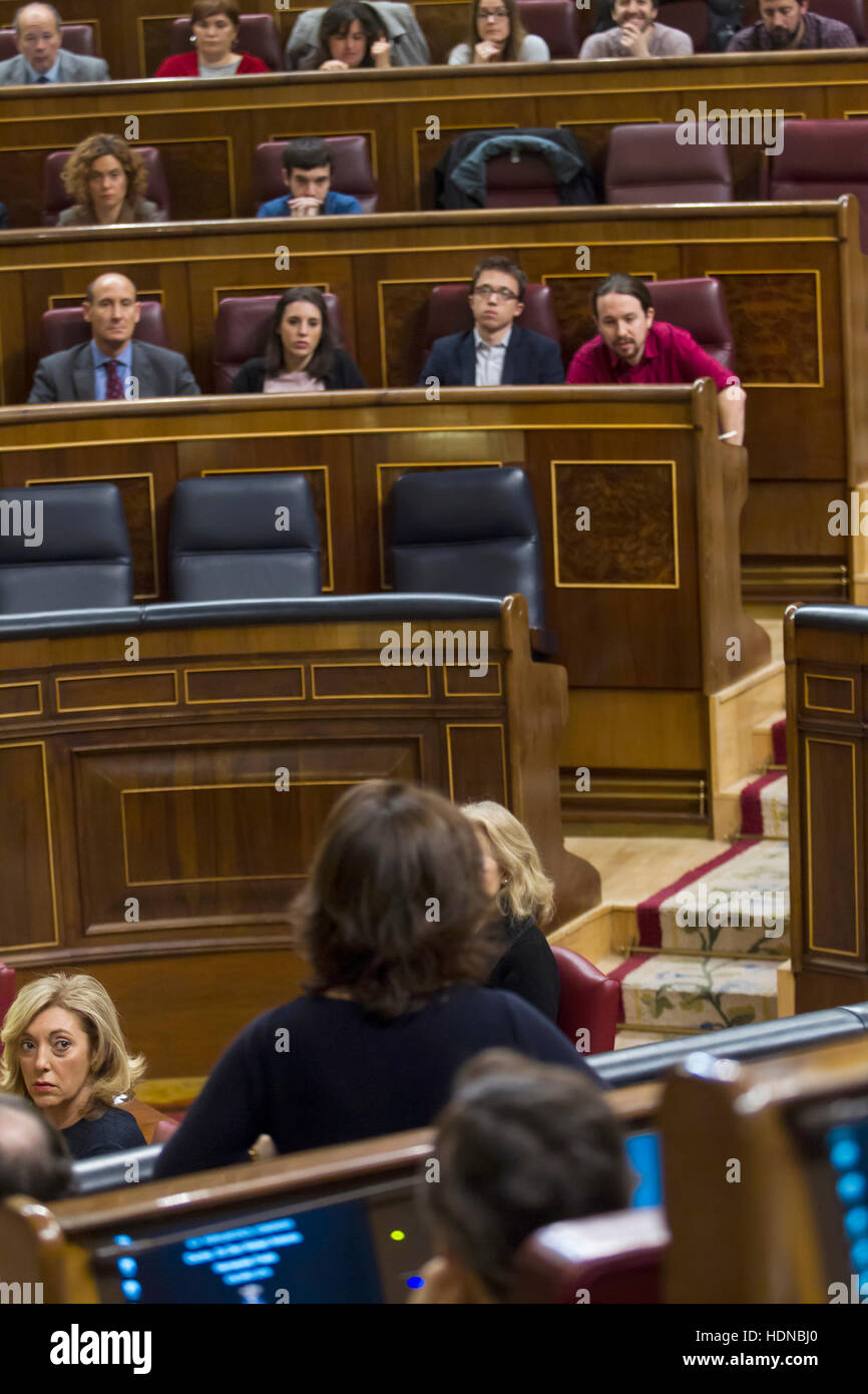Politician Iñigo Errejon, Pablo Iglesias and Irene Montero during the ... Politician Iñigo Errejon, Pablo Iglesias and Irene Montero during the ...