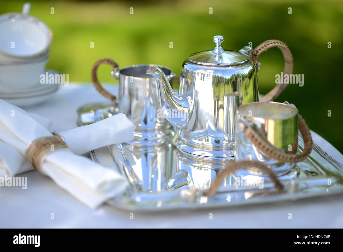 Silver tea service hi-res stock photography and images - Alamy