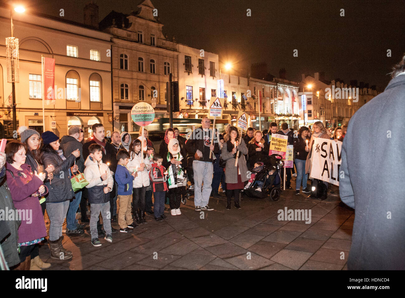 Cardiff, UK. 14th December, 2016. #SaveAleppo protest rally outside of ...