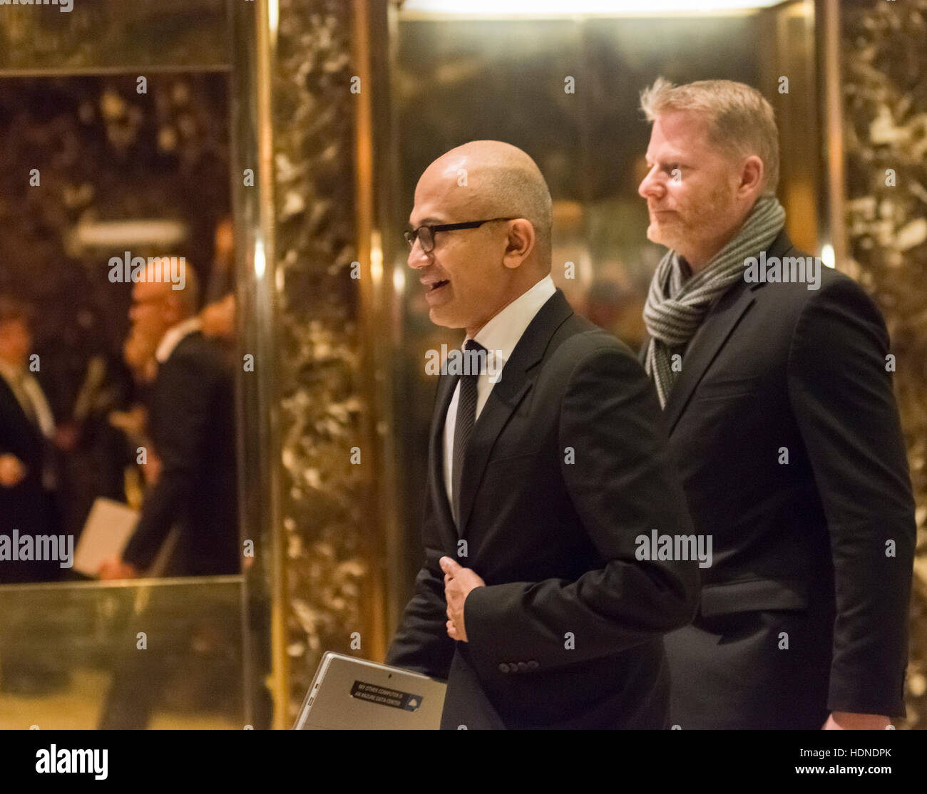 New York, USA. 14th December, 2016. Microsoft CEO Satya Nadella is seen ...