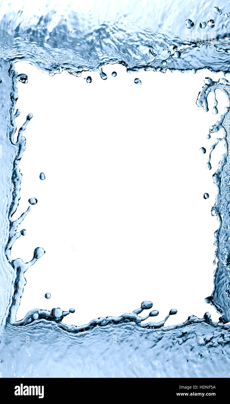Nice picture frame made from abstract splashing water Stock Photo - Alamy