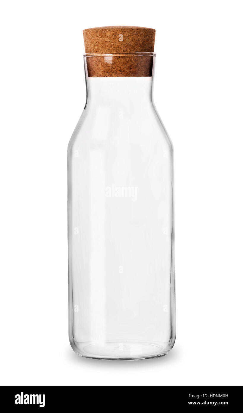 Empty glass jar with bung isolated on a white background Stock Photo ...