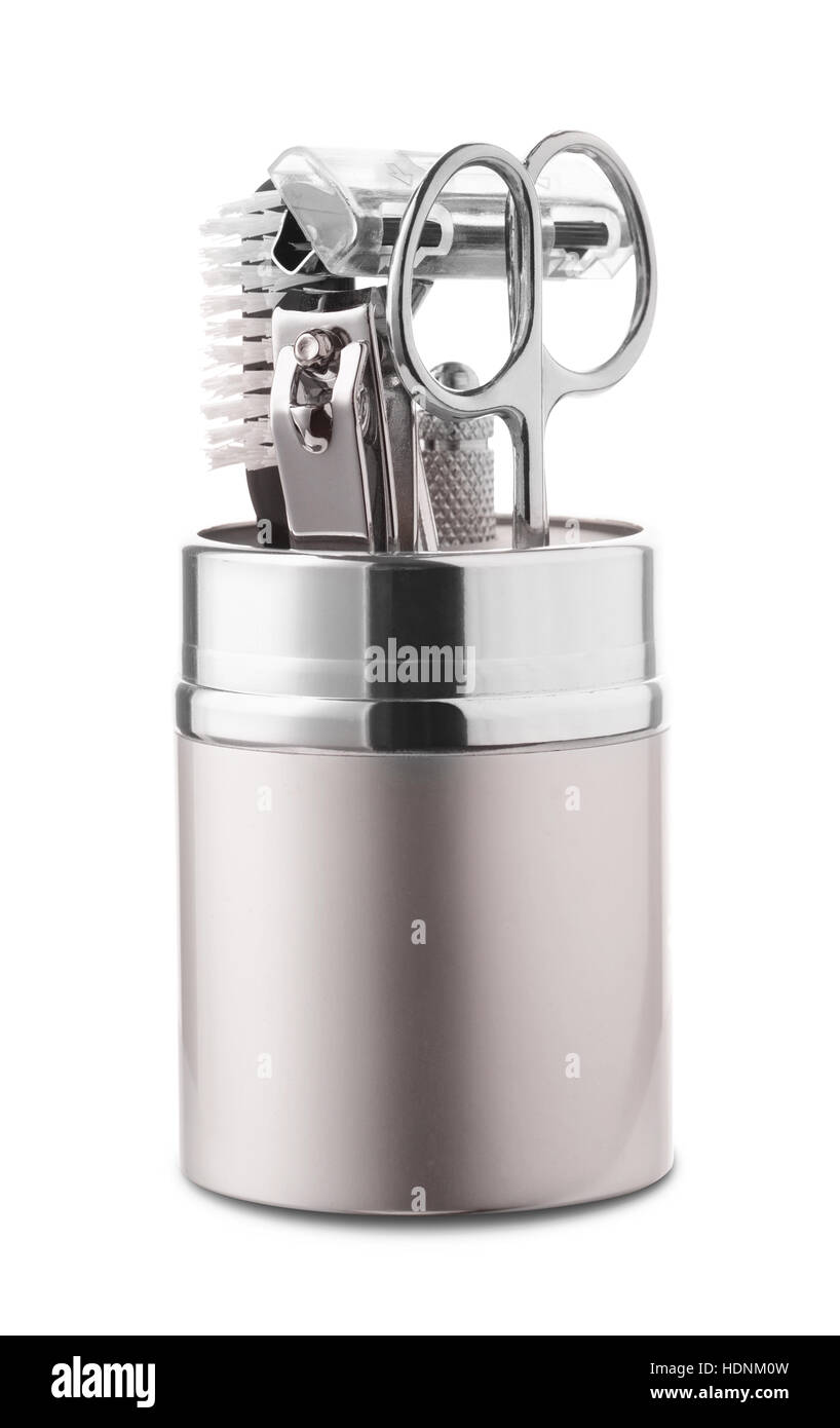 Shaving set with equipment and tools isolated on white background Stock ...