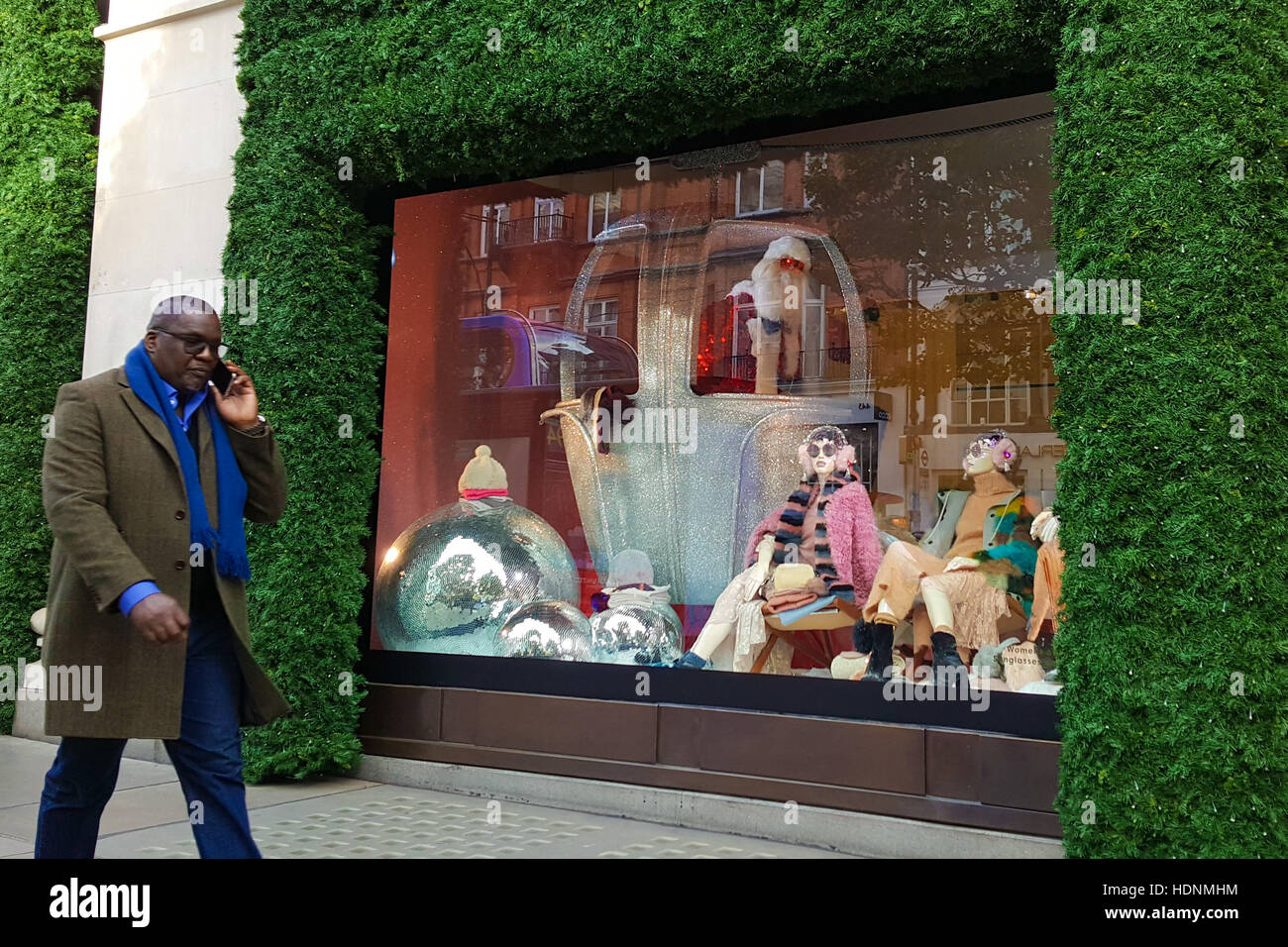 Christmas window display at Selfridges on Oxford Street, London. Where ...