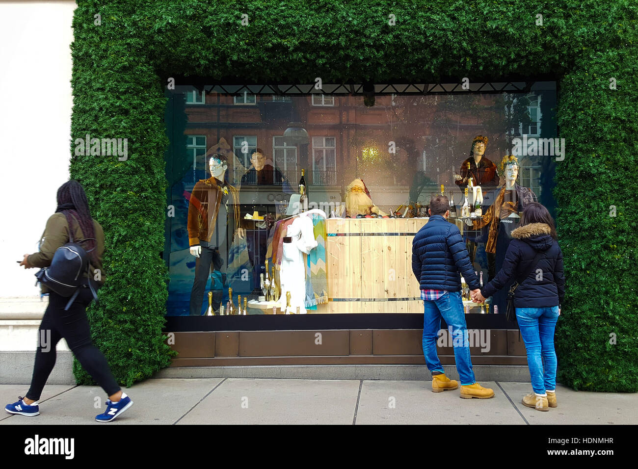 Christmas window display at Selfridges on Oxford Street, London. Where ...