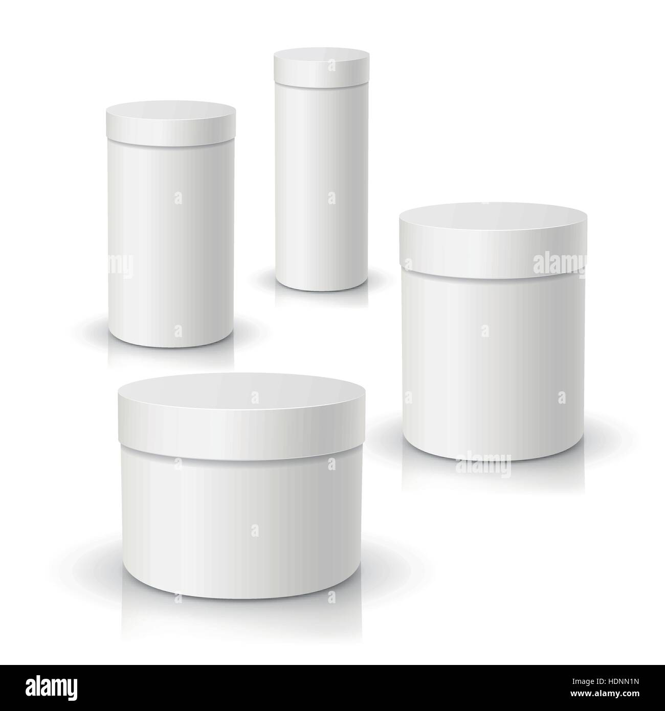 3d vector white round gift box, on white background isolated. product ...