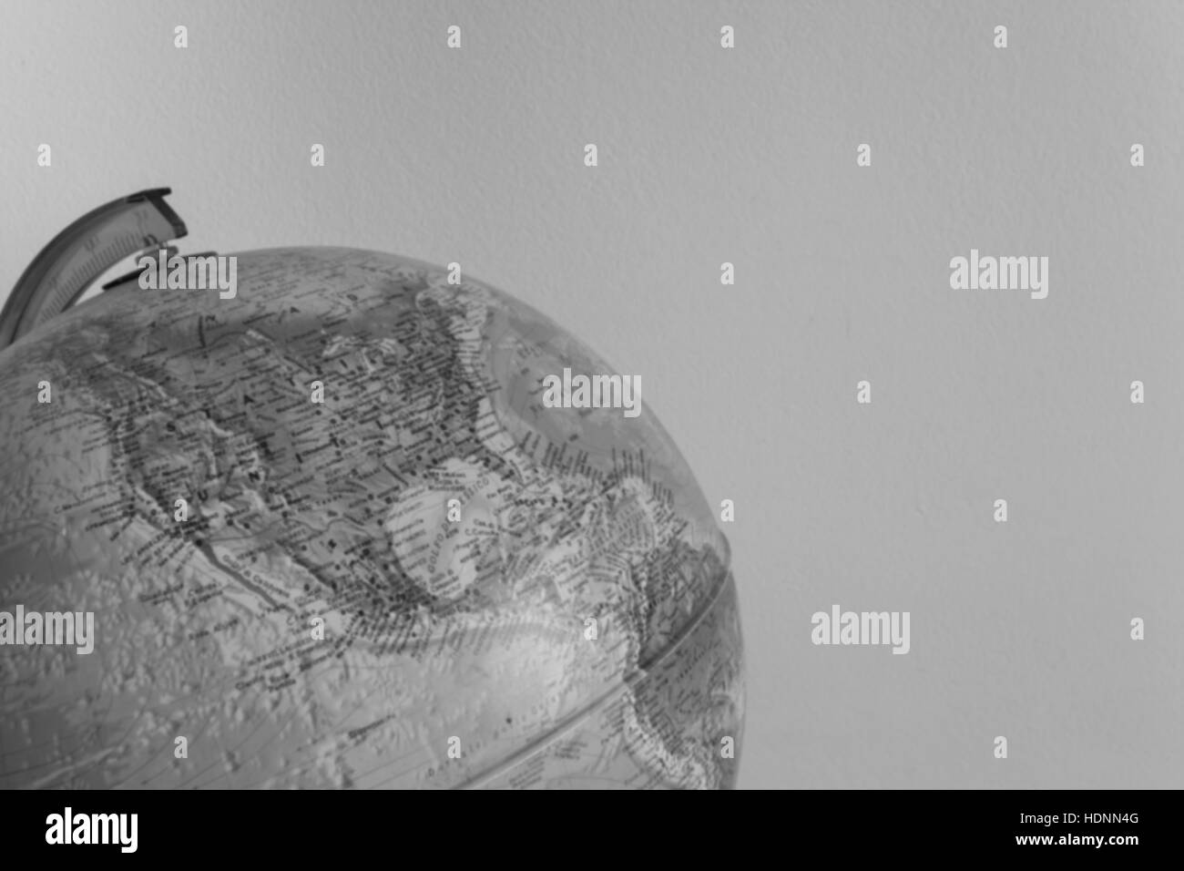 OUT OF FOCUS: Globe with physical map on it ( vintage effect Stock ...