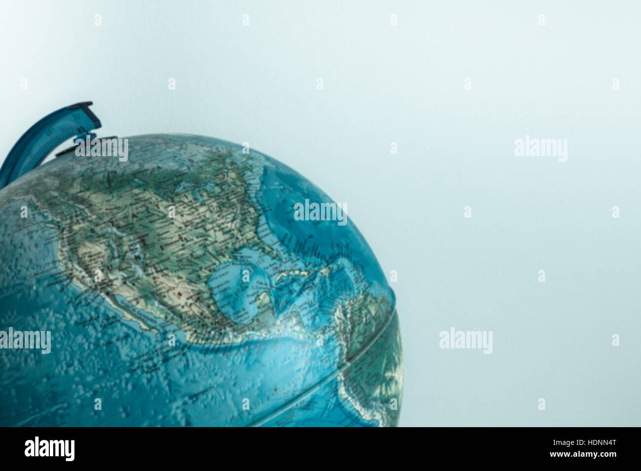 OUT OF FOCUS: Globe with physical map on it Stock Photo - Alamy