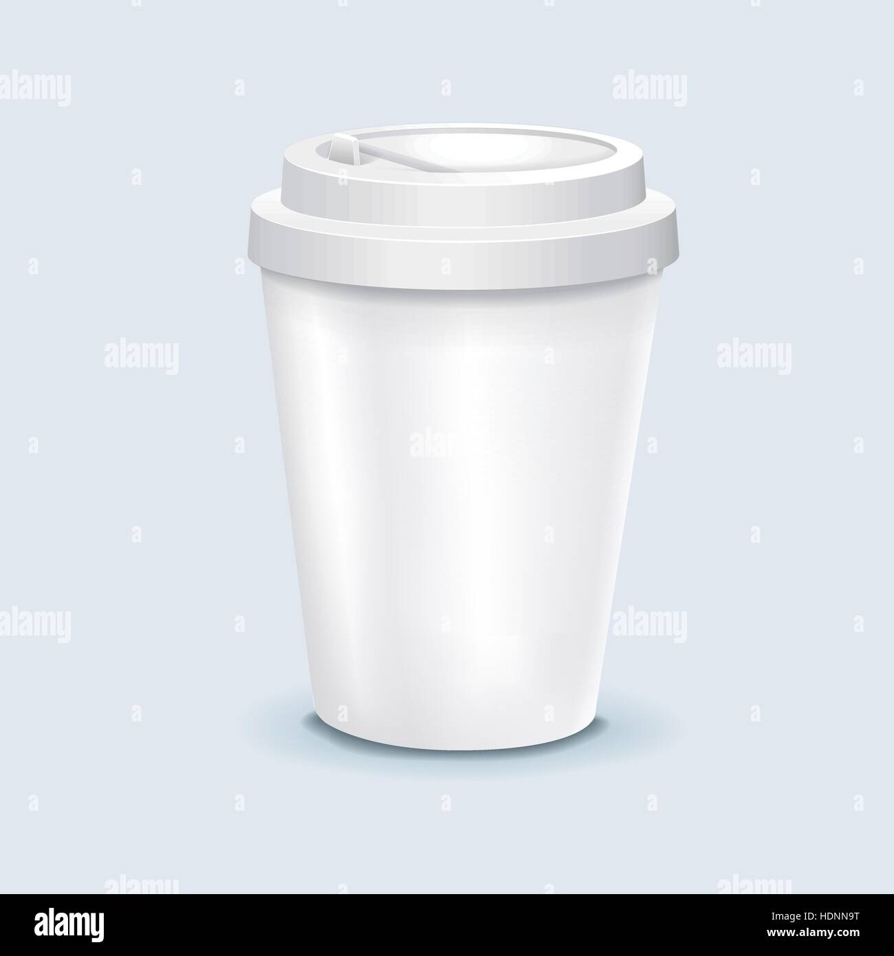 vector illustration of blank paper cup with soft shadow isolated on ...