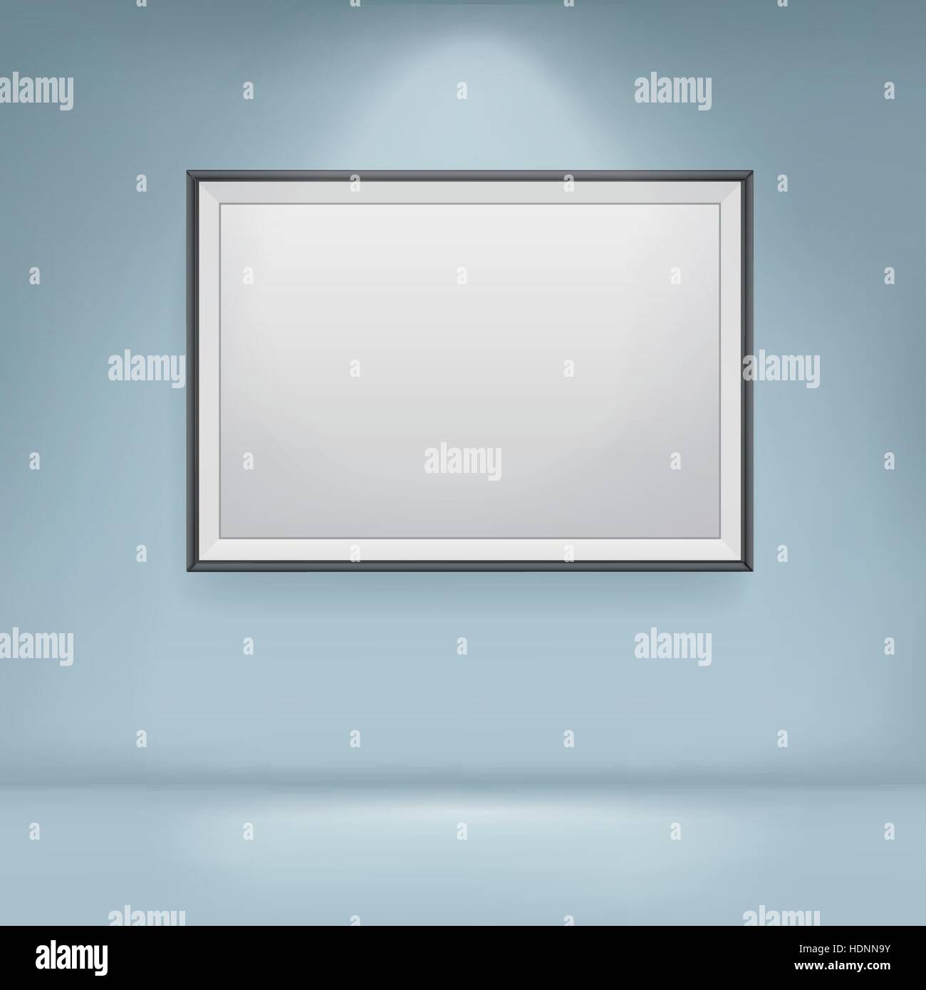 vector illustration of blank display frame with soft shadow isolated on ...