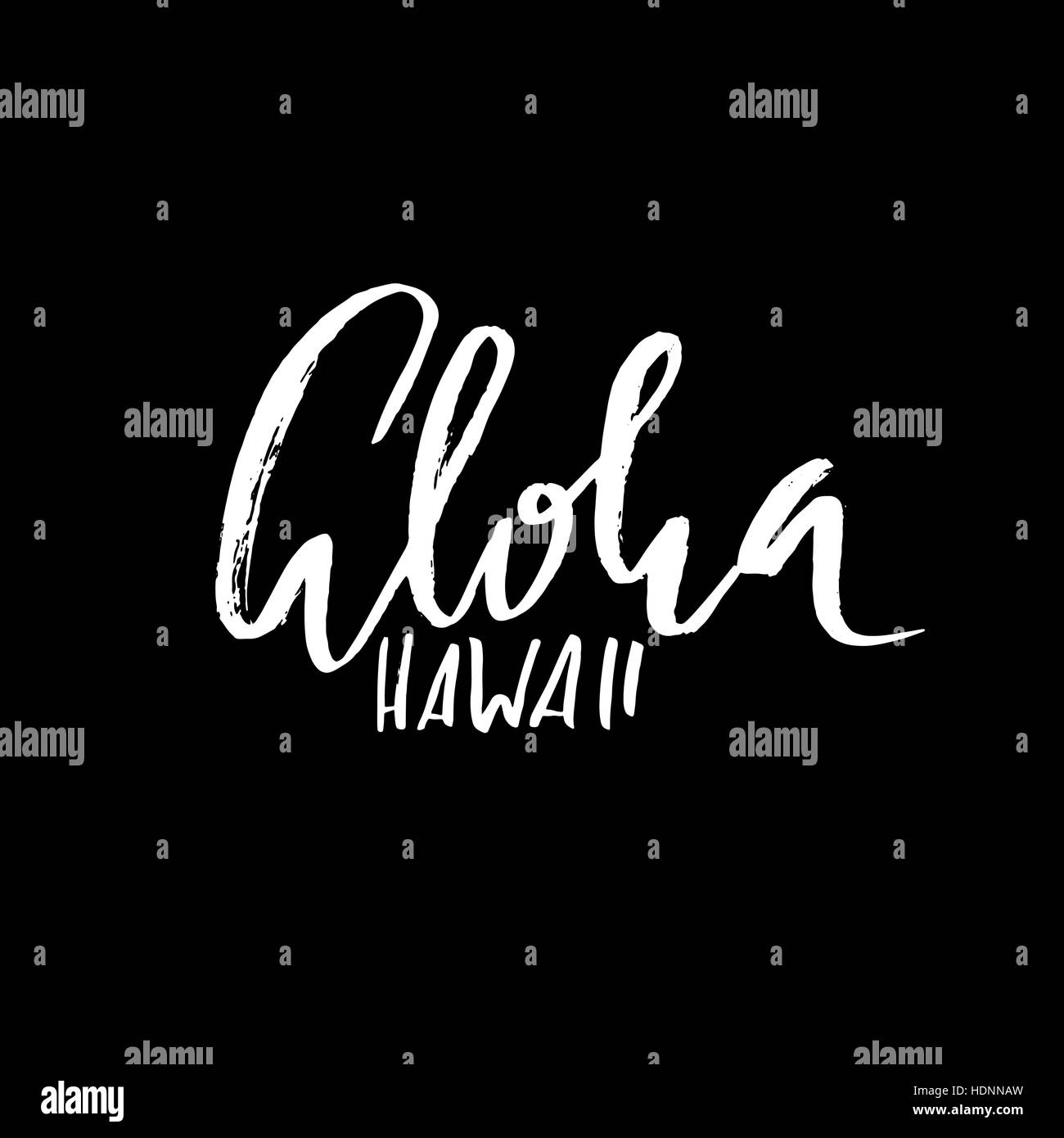 Conceptual hand drawn phrase Aloha. Lettering design for posters, t ...