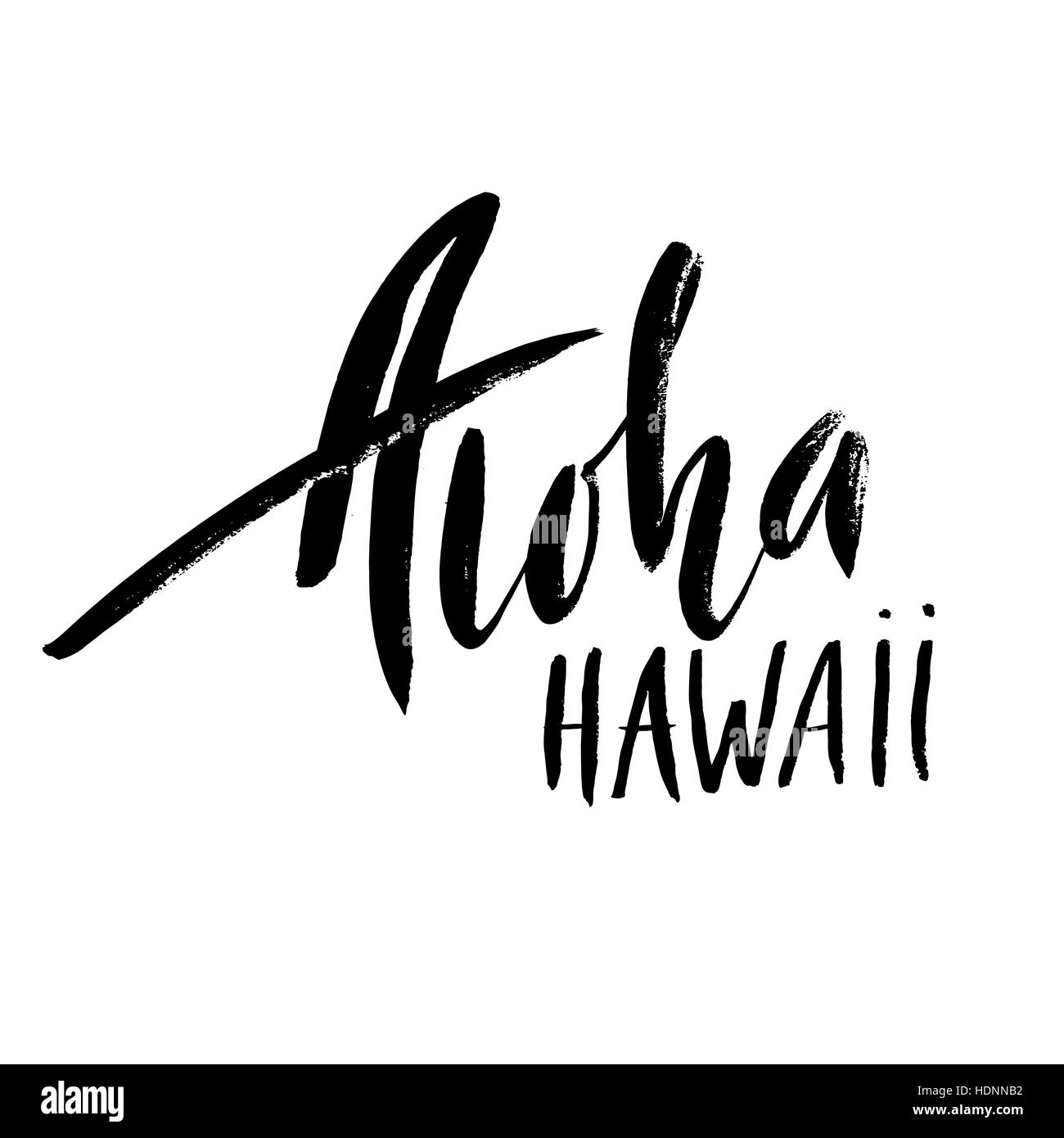 Conceptual hand drawn phrase Aloha. Lettering design for posters, t ...