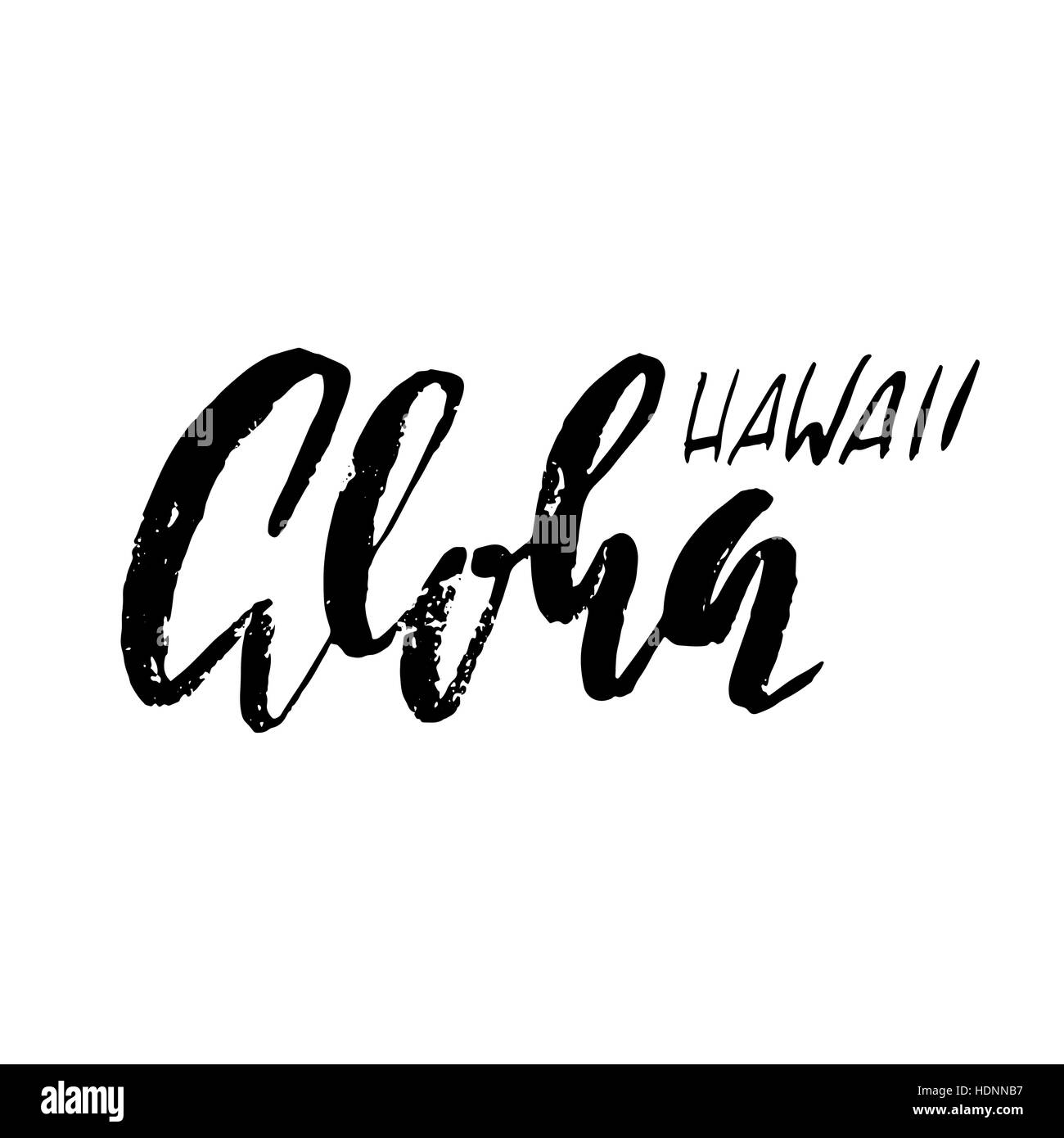 Conceptual hand drawn phrase Aloha. Lettering design for posters, t ...