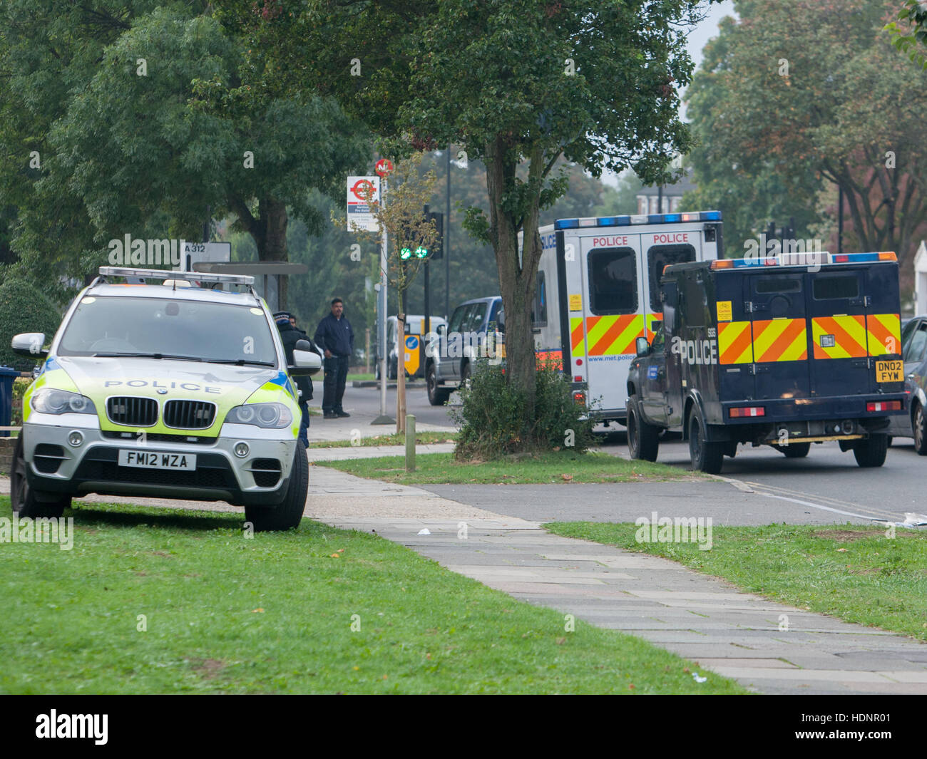 Police cordon off an area in Northolt, London, reportedly due to the ...