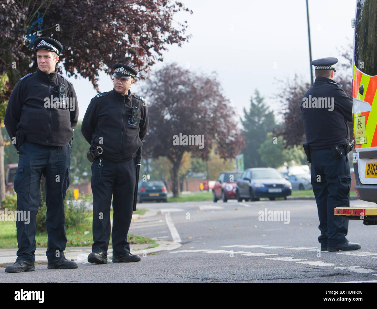 Police cordon off an area in Northolt, London, reportedly due to the ...