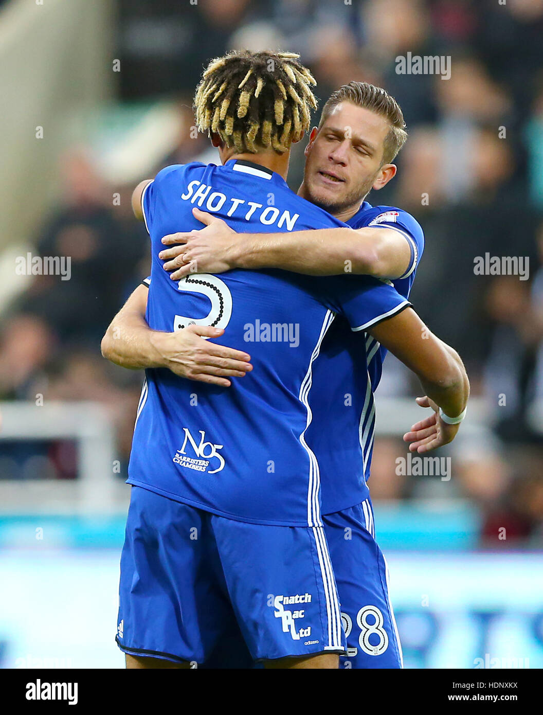 Birmingham City's Ryan Shotton (left) and Birmingham City's Michael ...