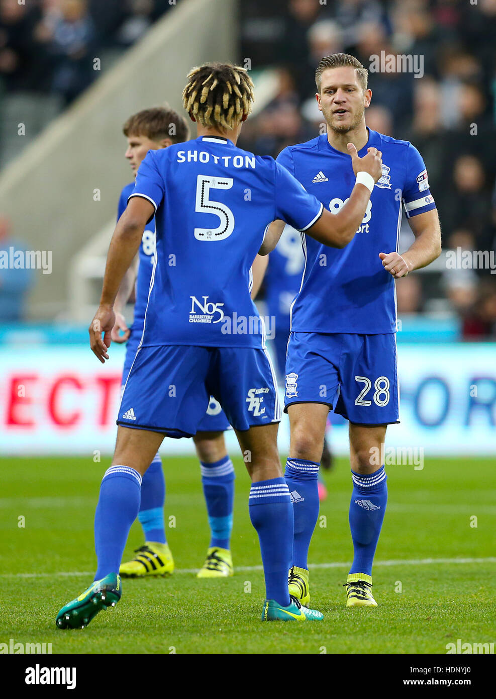 Birmingham City's Ryan Shotton (left) and Birmingham City's Michael ...