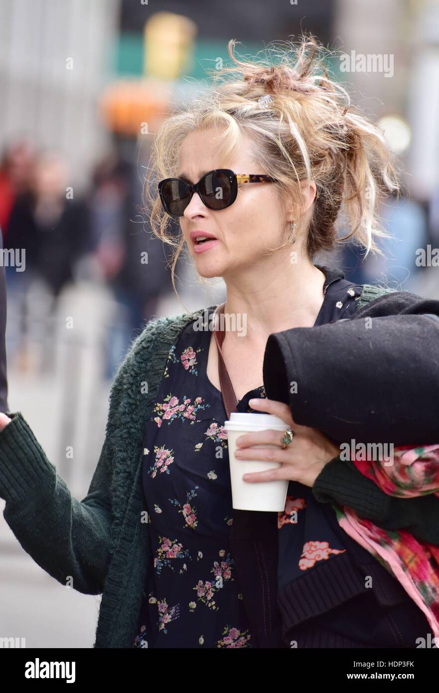 Helena Bonham Carter on the set of 'Ocean's 8' in New York City ...