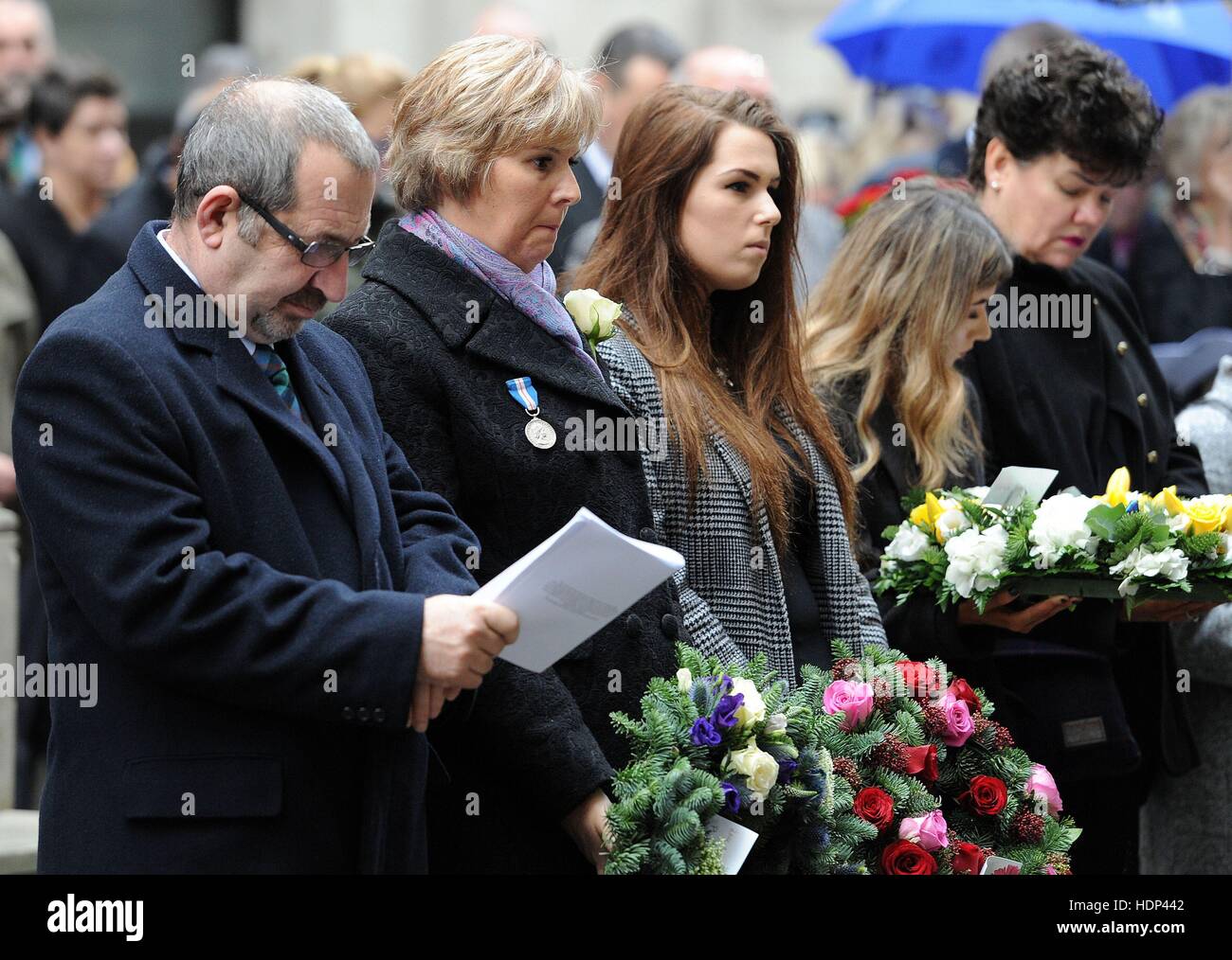 Victoria Morrison (second left), the widow of Detective Constable Jim ...