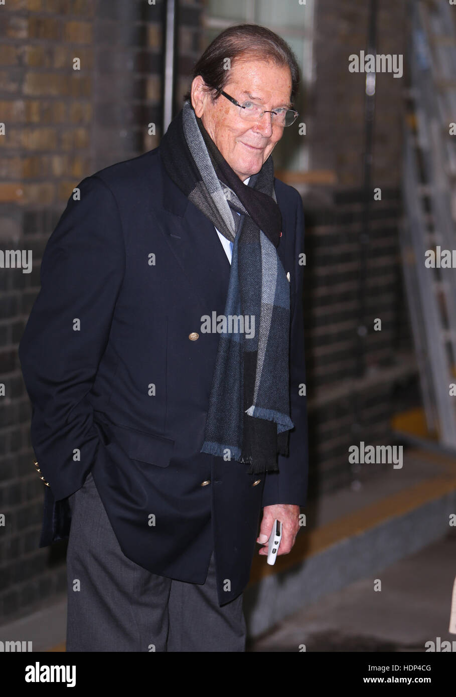 Roger Moore outside ITV Studios Featuring: Roger Moore Where: London ...