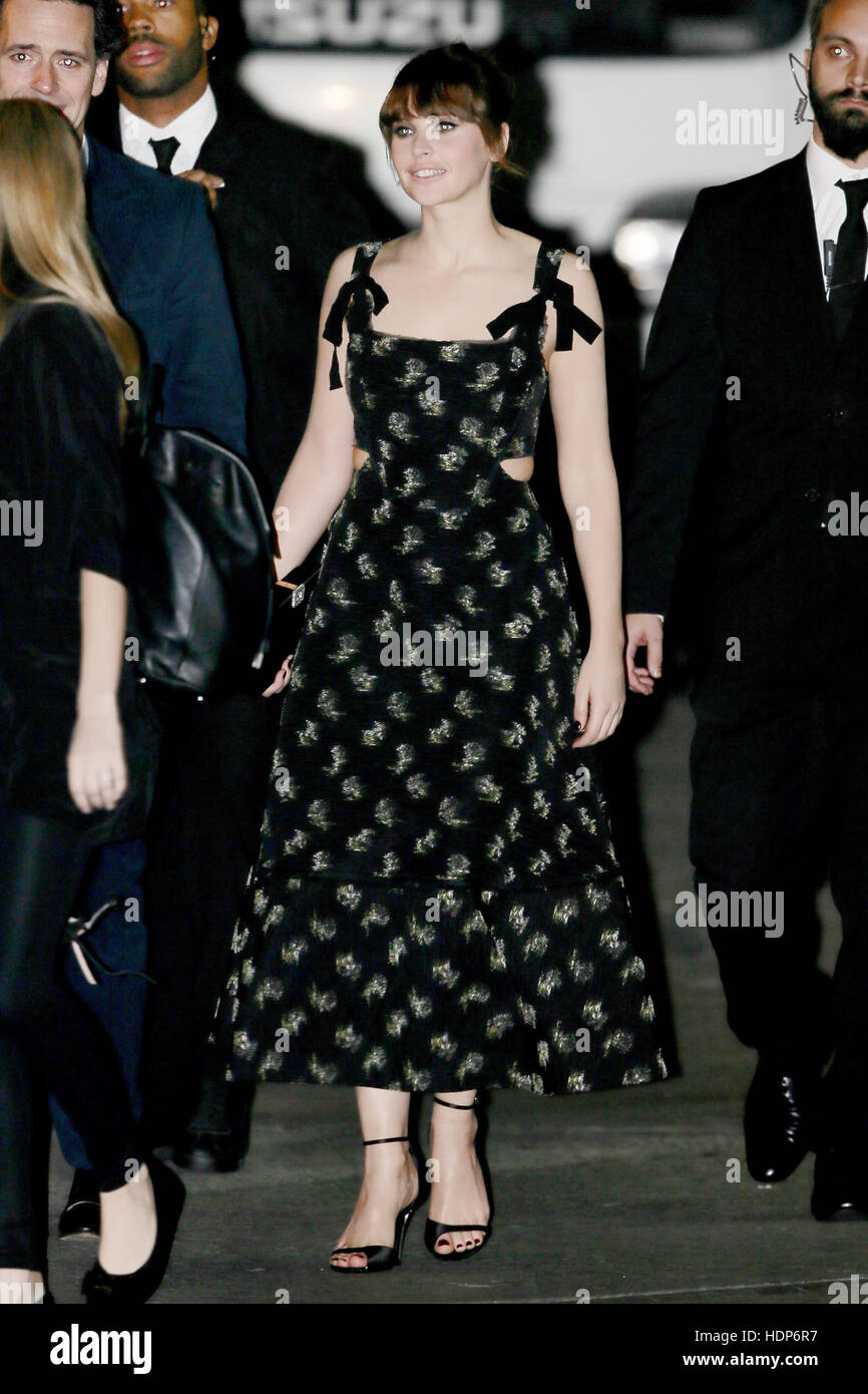 Felicity Jones seen leaving the ABC studios after Jimmy Kimmel Live ...