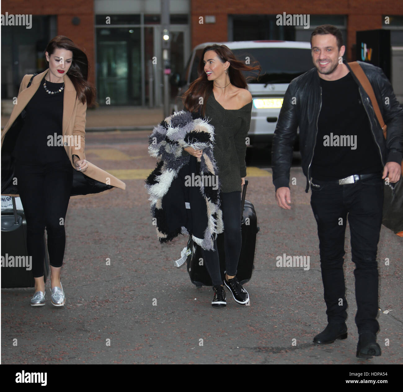 Jennifer Metcalfe, Anna Passey and Jamie Lomas outside ITV Studios ...