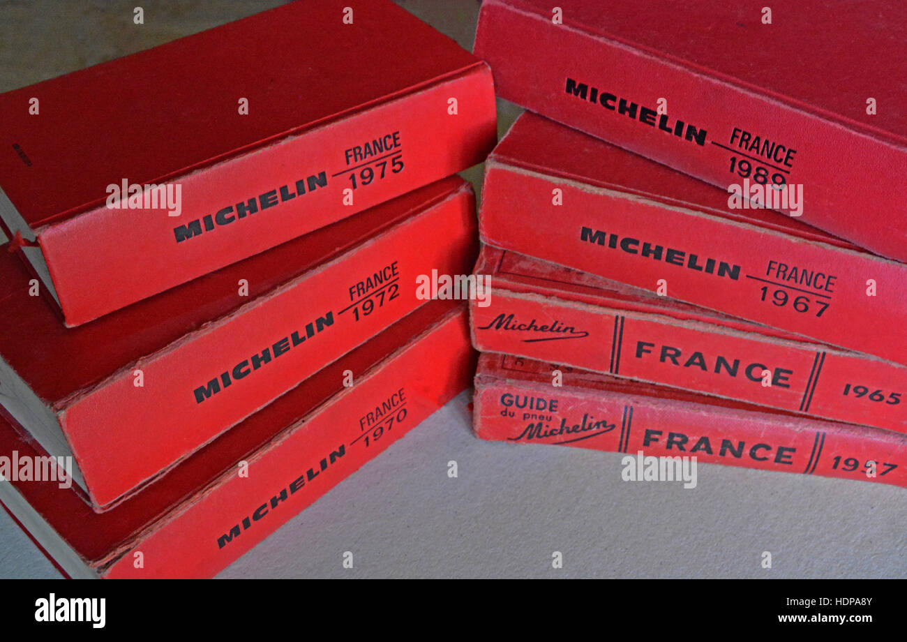 old Michelin red guide France f Stock Photo - Alamy