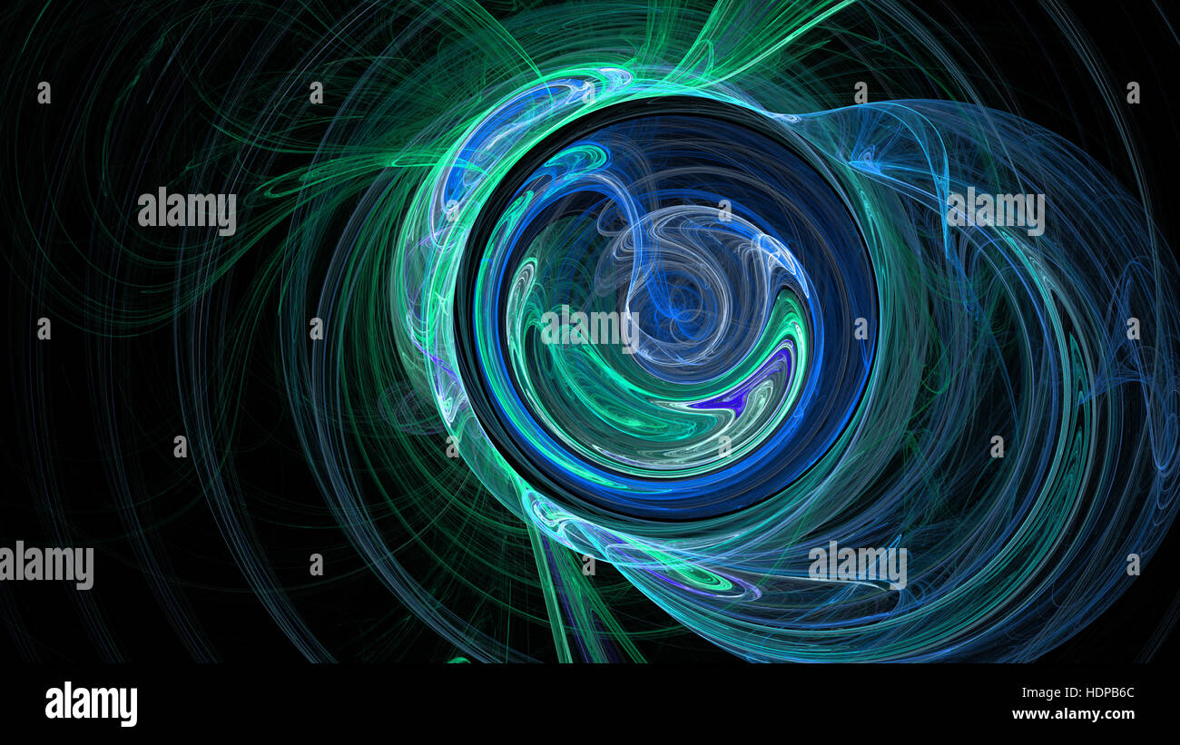 Blue green curves and circles abstract background Stock Photo - Alamy