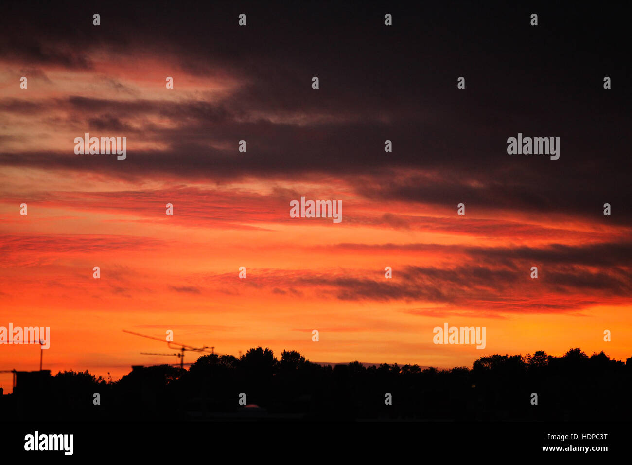 Stunning sunset in North London Featuring: Atmosphere Where: London ...