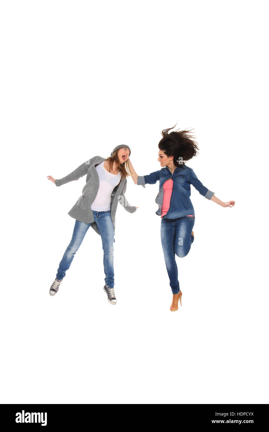 two young girls are fighting each other Stock Photo - Alamy