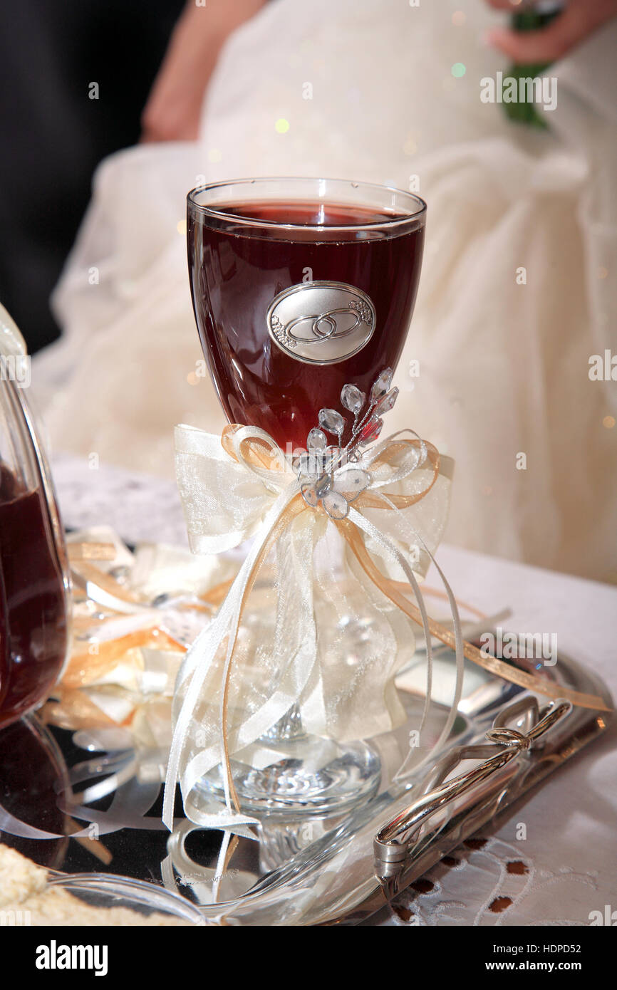 glass of wine for wedding ceremony Stock Photo - Alamy