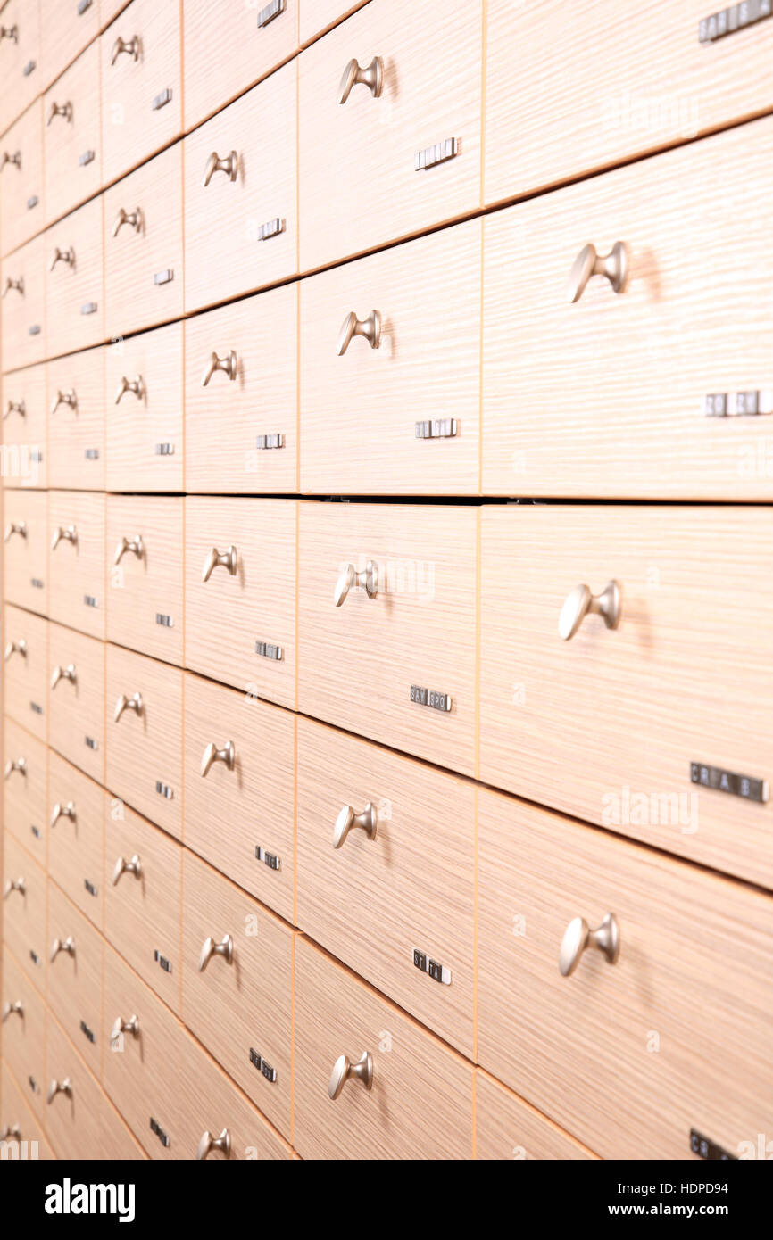 wooden stock drawer close up Stock Photo - Alamy