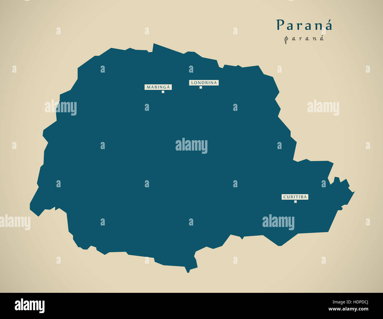 Modern Map - Parana BR Brazil Illustration Stock Photo - Alamy