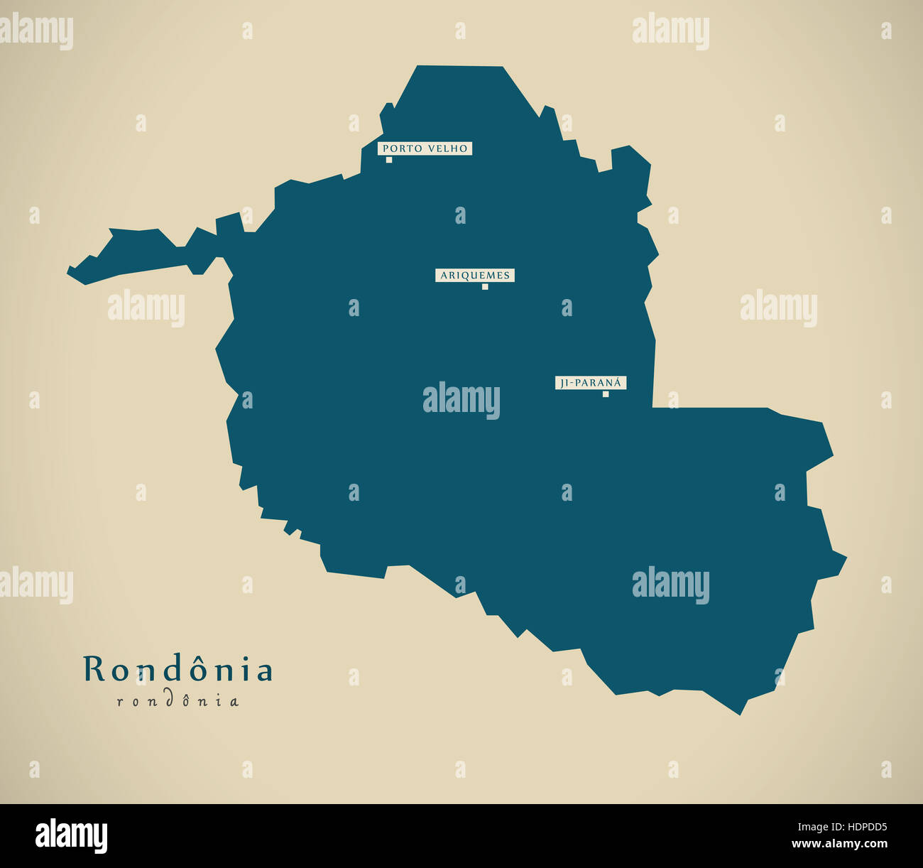 Rondonia map simple border hi-res stock photography and images - Alamy