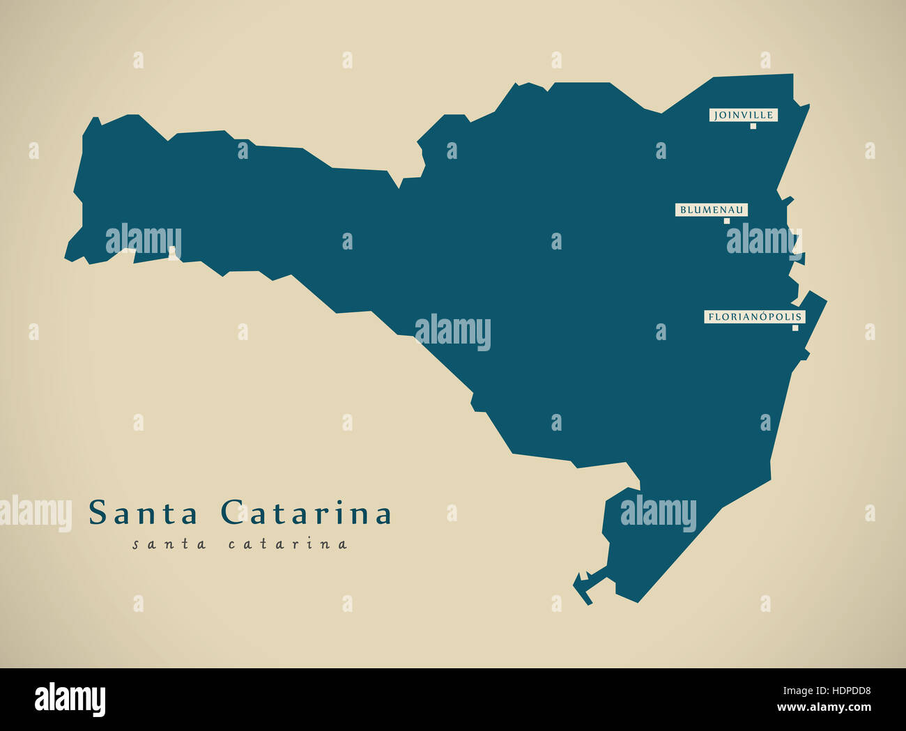 Modern Map - Santa Catarina BR Brazil Illustration Stock Photo - Alamy