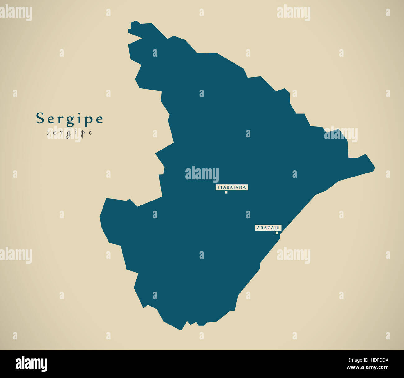 Modern Map - Sergipe BR Brazil Illustration Stock Photo - Alamy