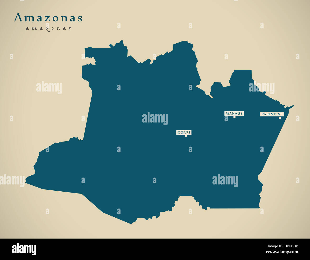 Modern Map - Amazonas BR Brazil Illustration Stock Photo - Alamy