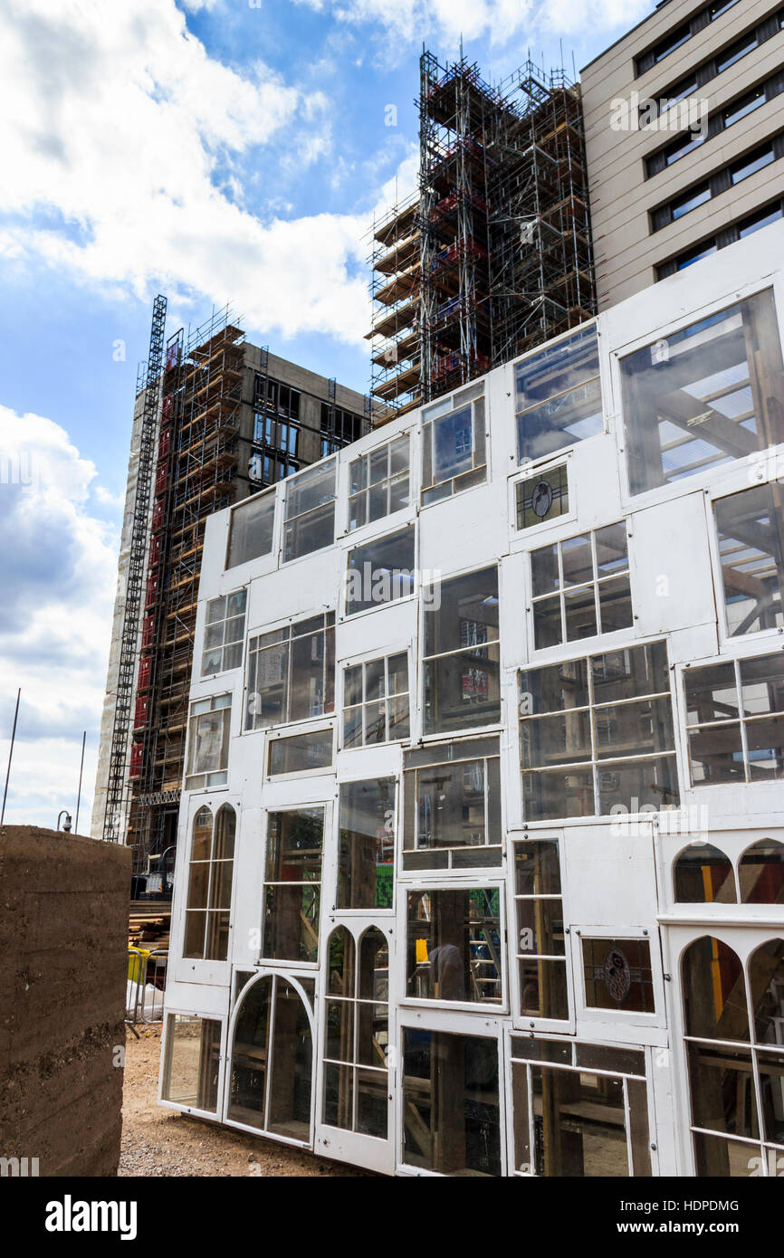 Structure made from windows in the Skip Garden, a community resource ...