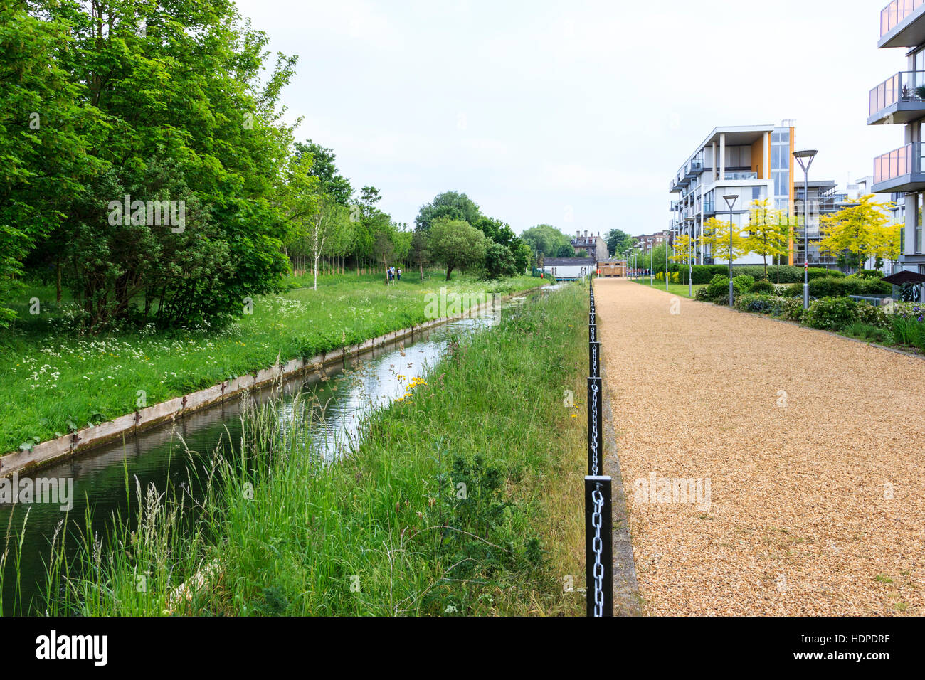 New River Village housing development next to the New River, Hornsey ...