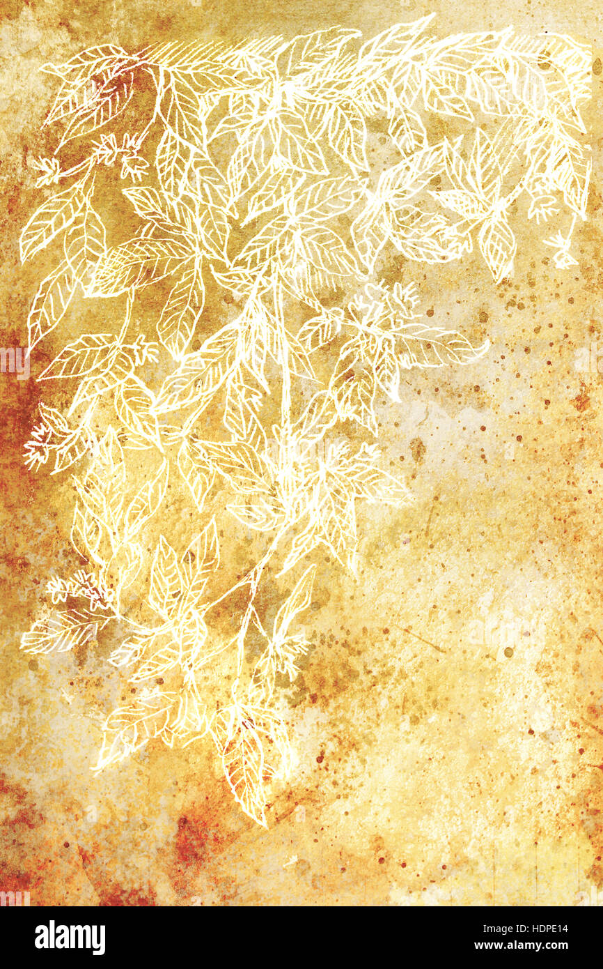 abstract background pattern with linear leaf ornament and spotted ...