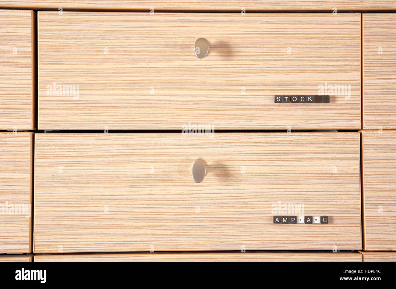 wooden stock drawer close up Stock Photo - Alamy