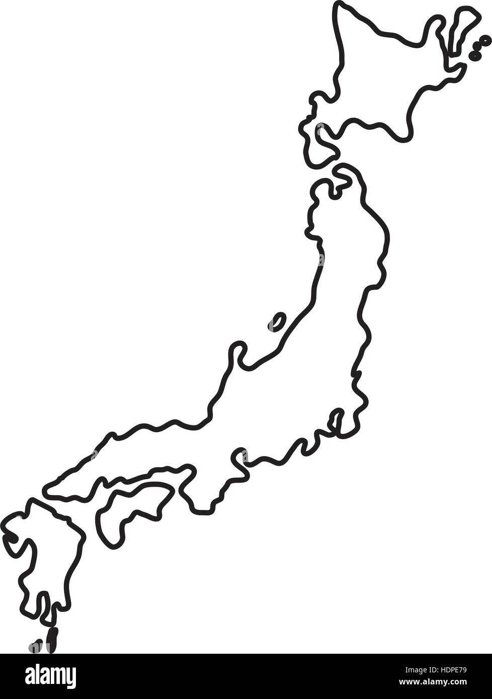 Japan Outline Map Clip Art