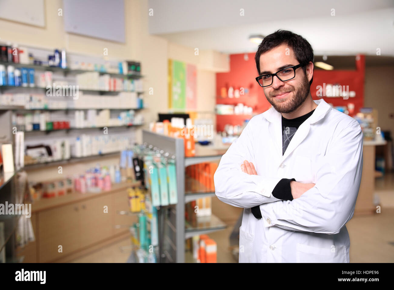 young male pharmacist portrait Stock Photo - Alamy