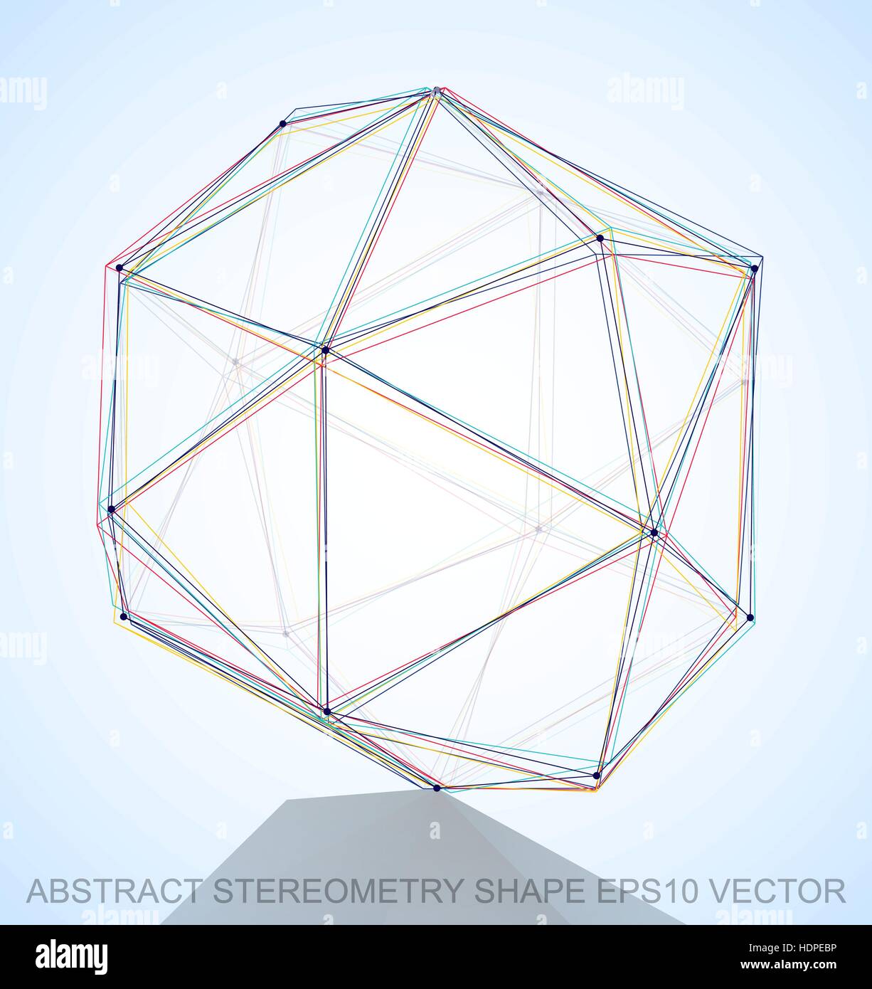 Abstract stereometry shape: Multicolor sketched Octahedron with ...