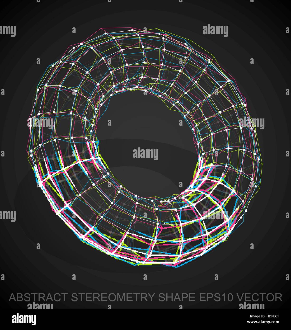 Abstract geometry shape: Multicolor sketched Torus with Transparent ...