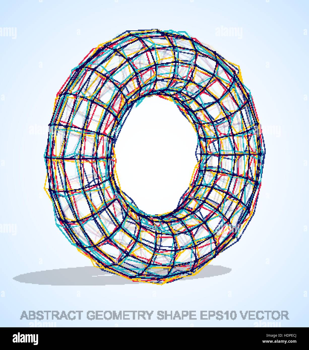 Abstract geometry shape: Multicolor sketched Torus with Transparent ...