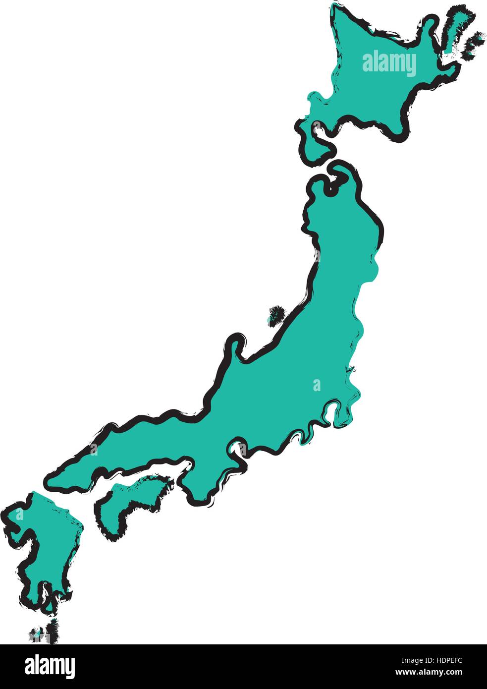 Japan country map Stock Vector Image & Art - Alamy