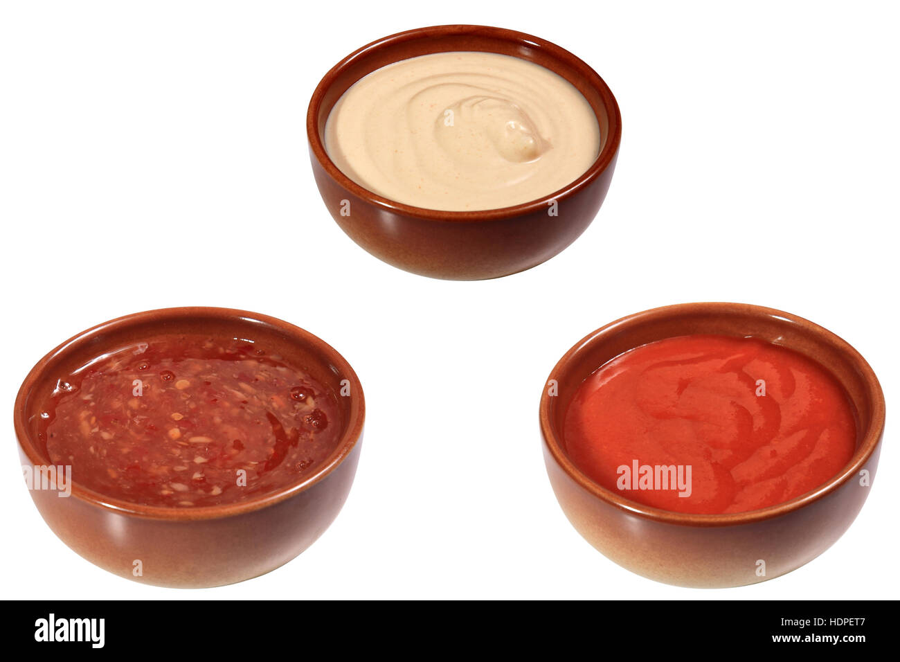 mix of sauces isolated on a white background Stock Photo - Alamy